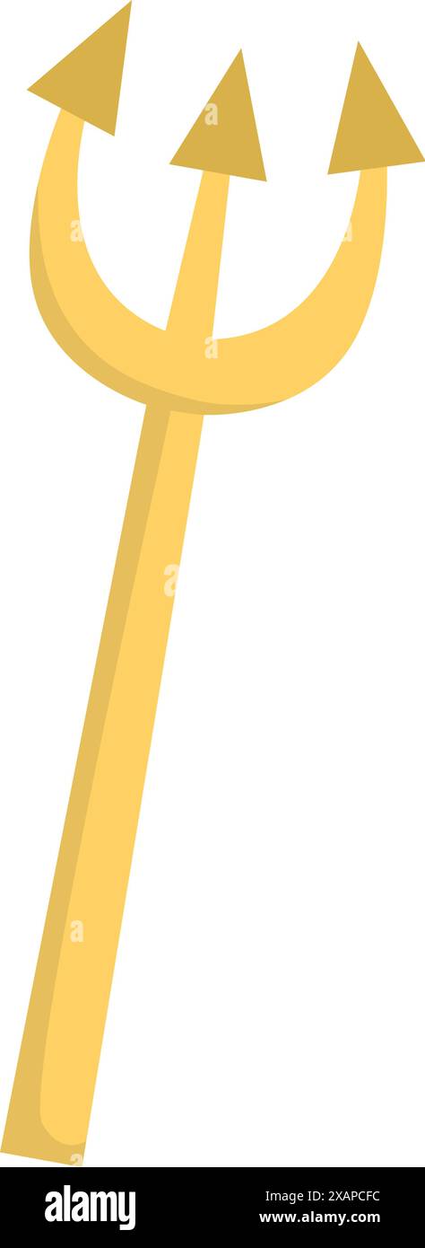 Vector golden trident icon. Fairy tale armor. Fairytale sword or spear ...