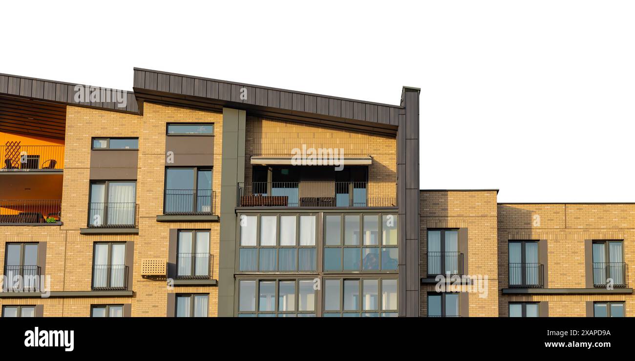 Isolated modern condo buildings with urban facades. Perfect for real ...