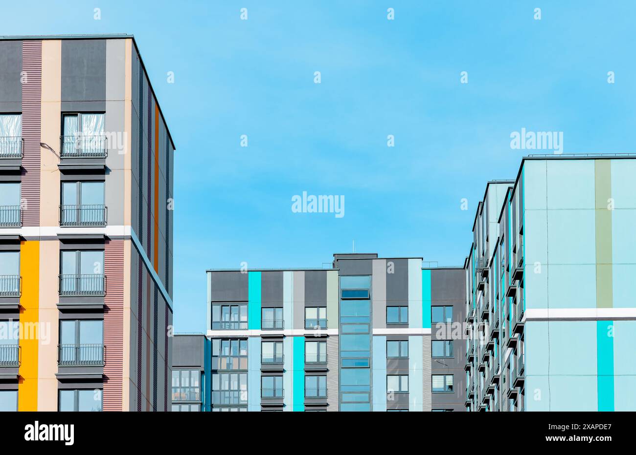 Modern apartment buildings in urban neighborhoods. Architectural ...