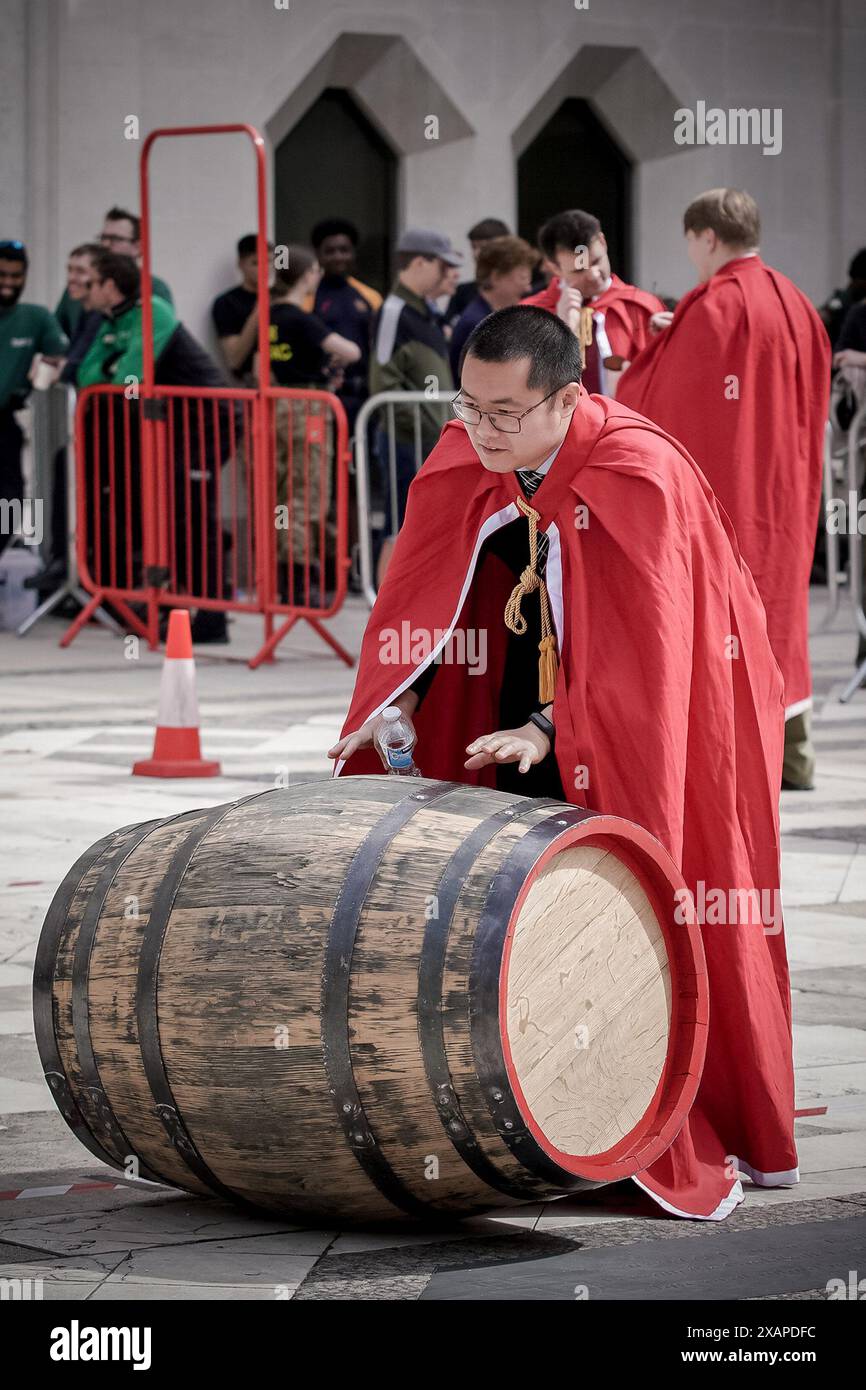 London, UK. 8th June 2024. Coopers Inter-Livery Cask Race in Guildhall ...