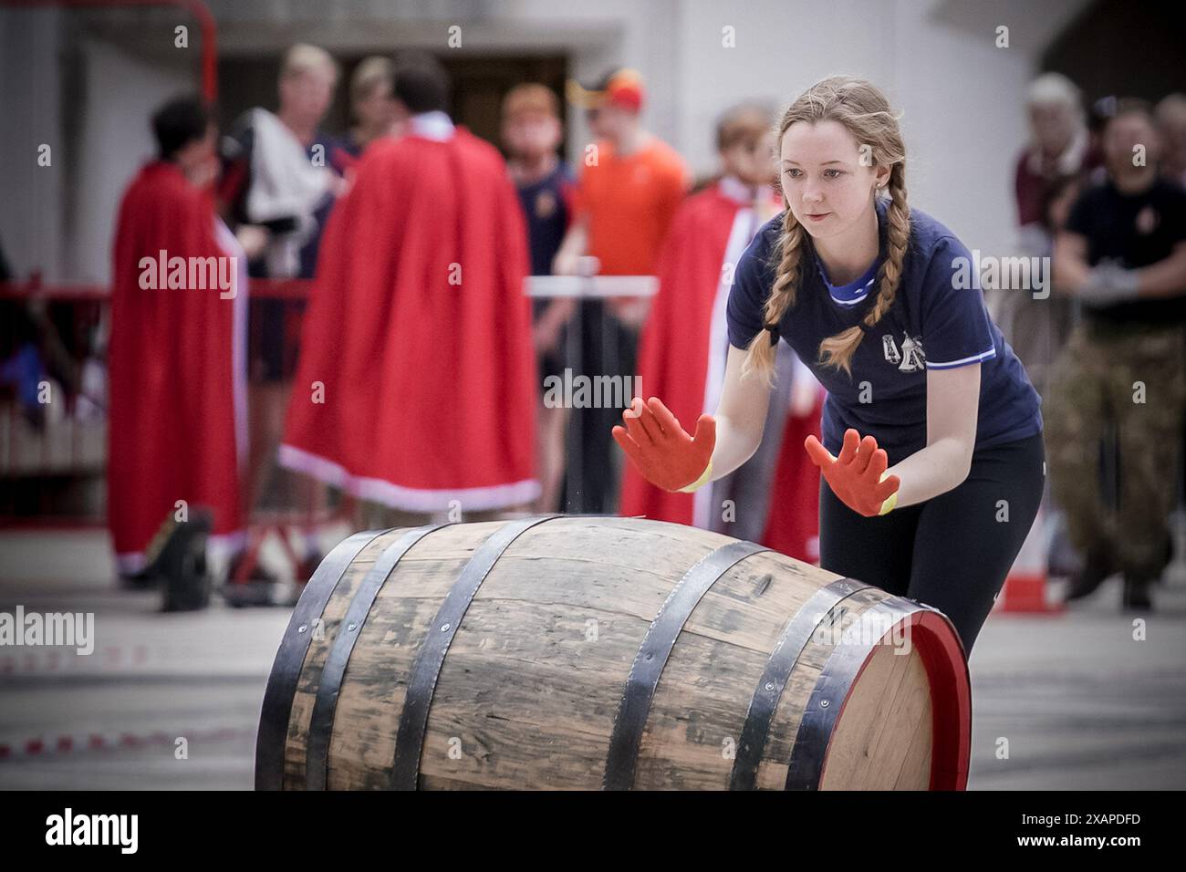London, UK. 8th June 2024. Coopers Inter-Livery Cask Race in Guildhall ...