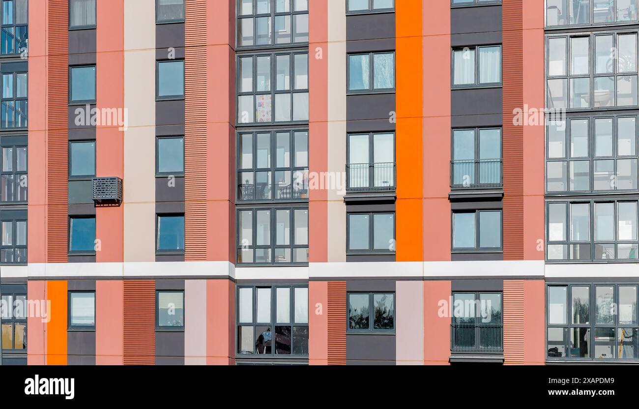 Modern urban apartment buildings with colorful facades. Architectural ...
