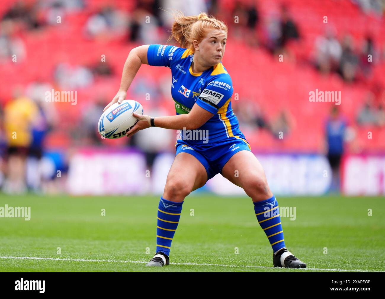 Leeds Rhinos' Caitlin Casey during the Betfred Women's Challenge Cup final at Wembley Stadium ...