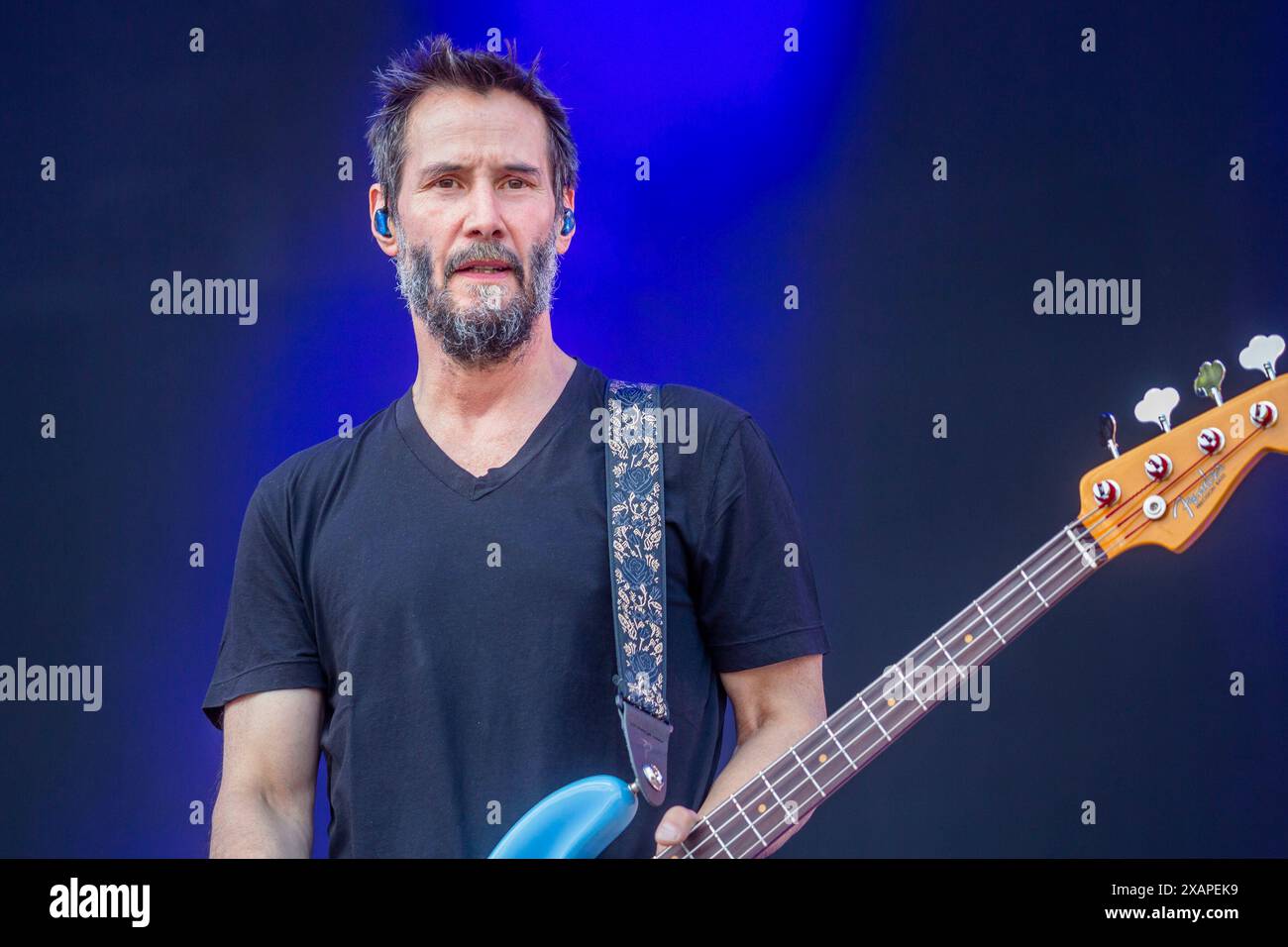 Keanu Reeves performs with band Dogstar on day 1 of music festival Rock ...