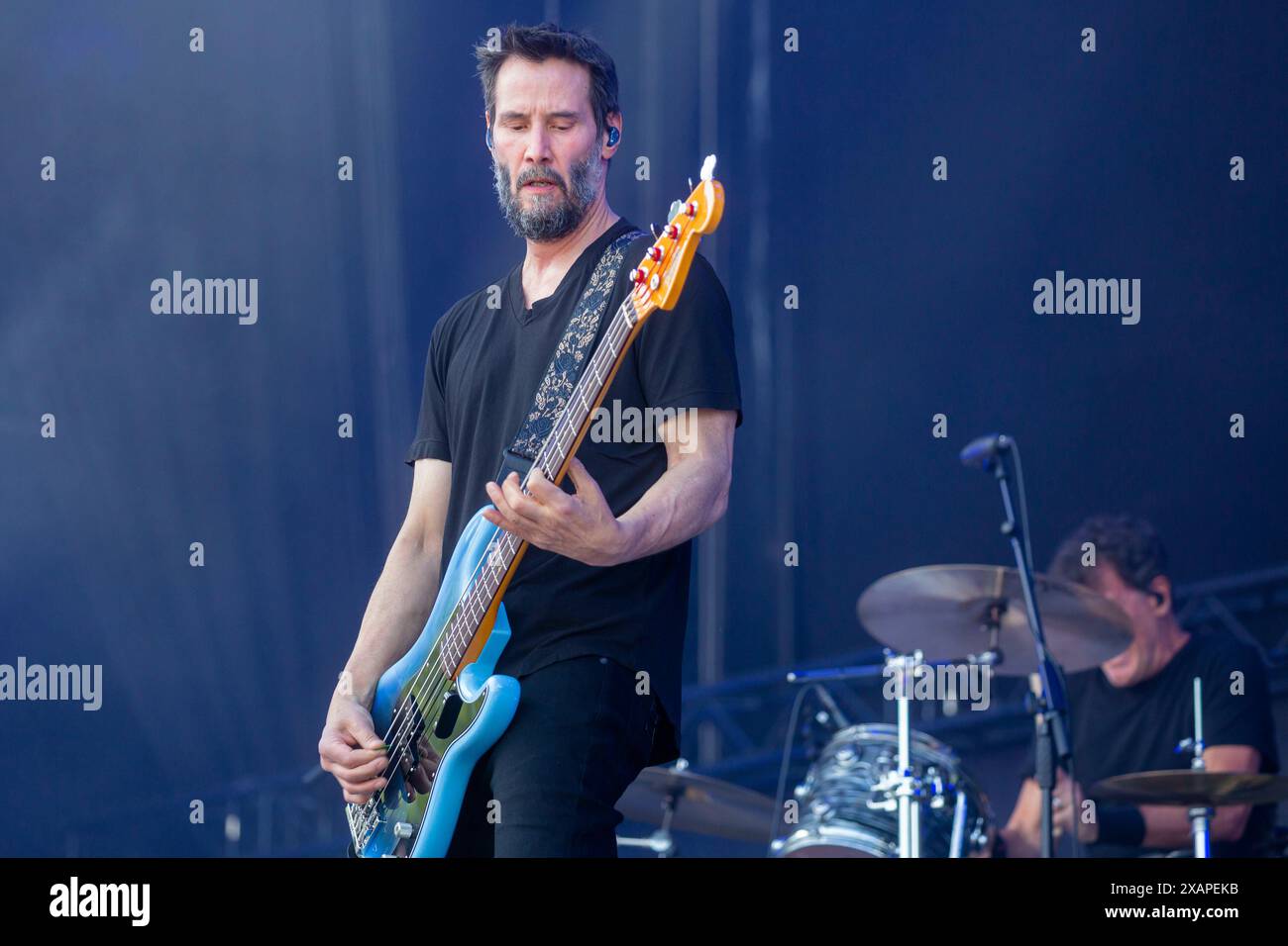 Keanu Reeves performs with band Dogstar on day 1 of music festival Rock ...