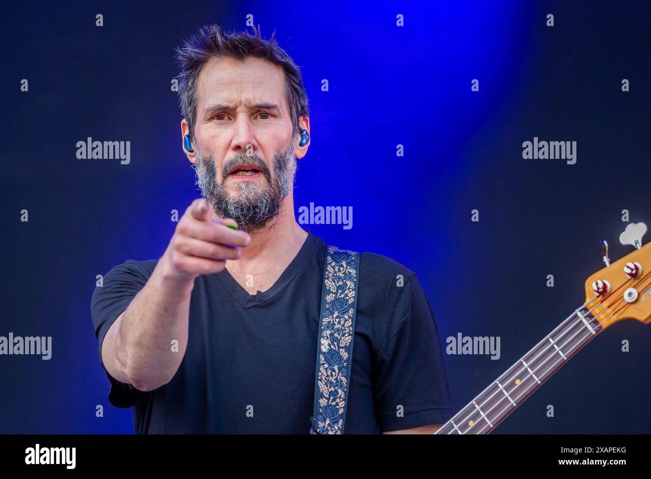 Keanu Reeves performs with band Dogstar on day 1 of music festival Rock ...