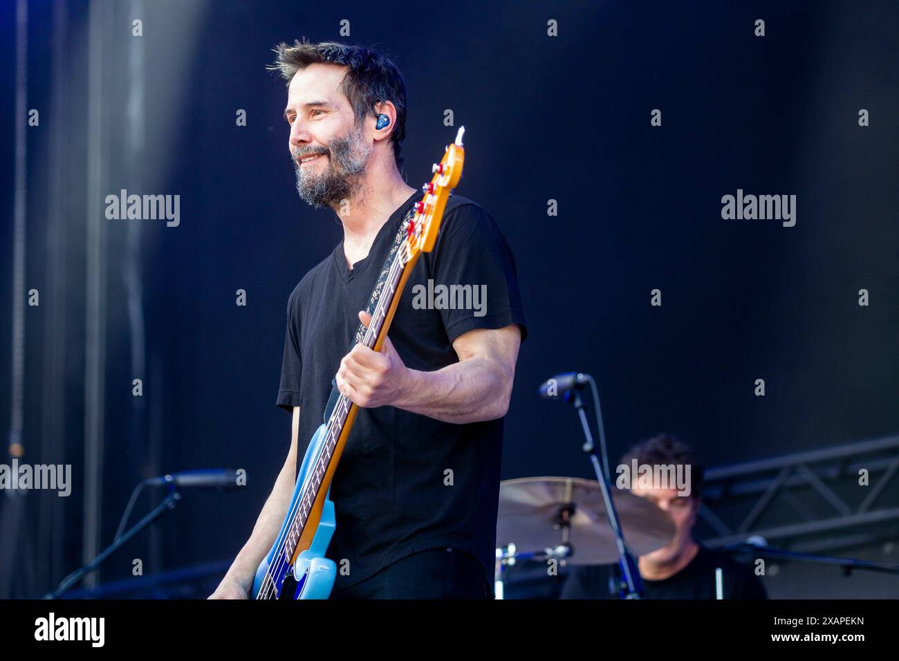 Keanu Reeves performs with band Dogstar on day 1 of music festival Rock ...
