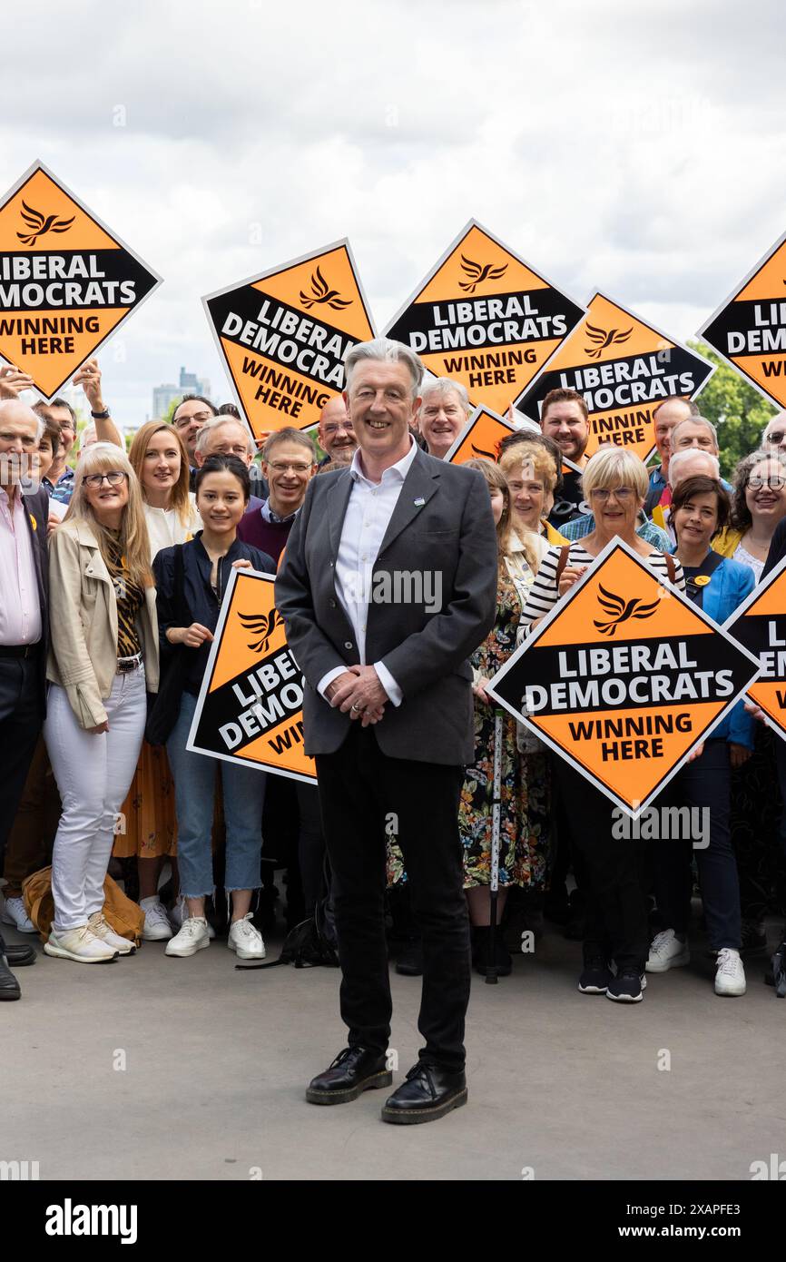London, UK. Saturday June 8th, 2024. Liberal Democrat candidate for ...