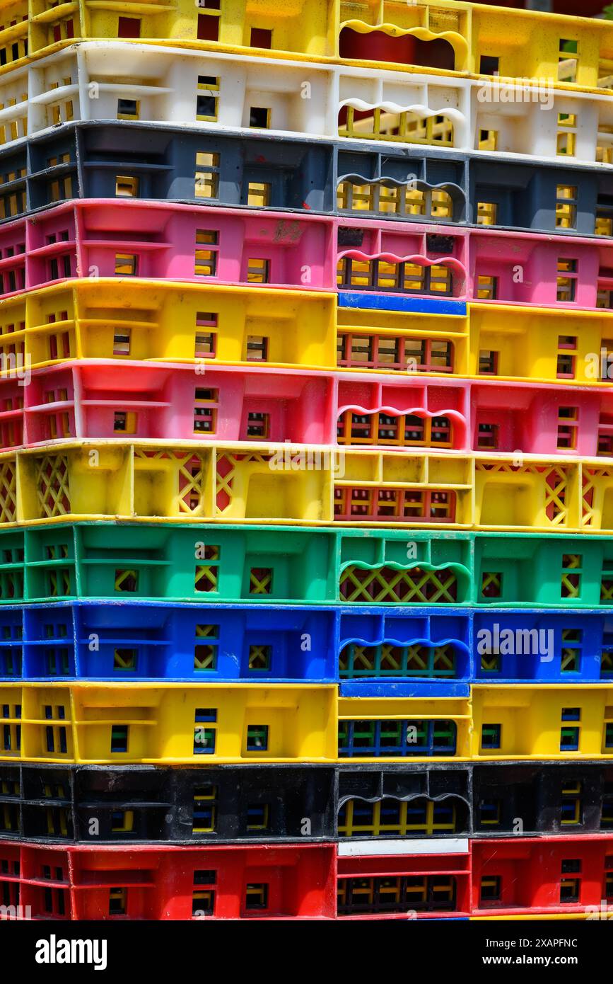 Colored plastic crates hi-res stock photography and images - Alamy