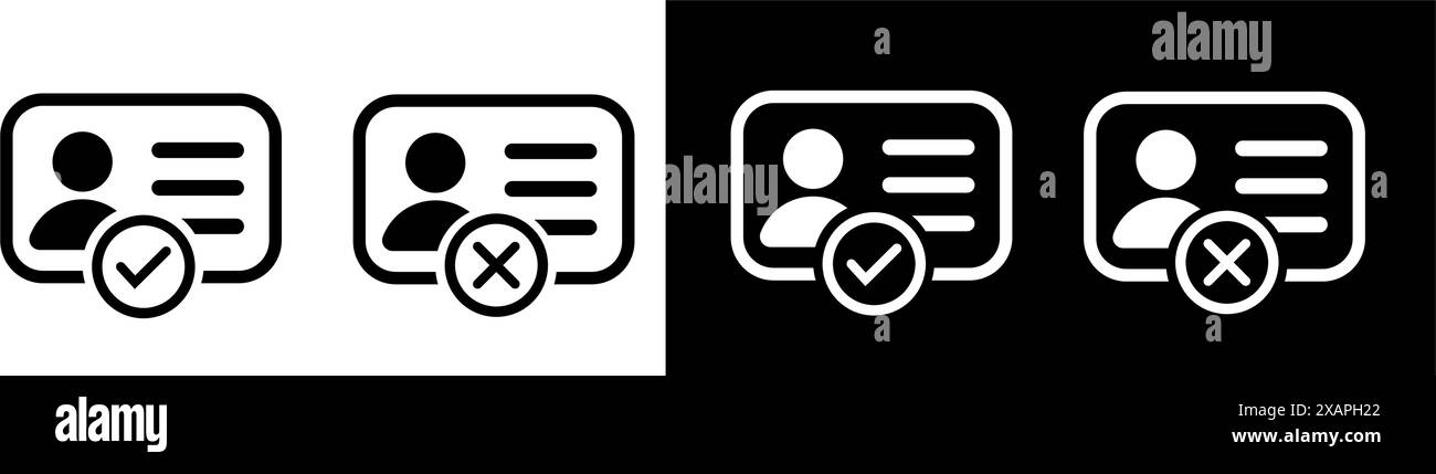 ID Card with Circle tick approved icon set Stock Vector Image & Art - Alamy