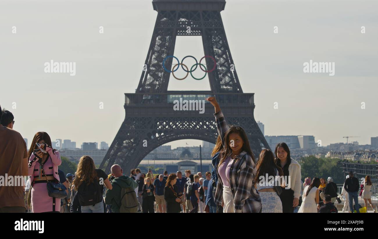 Paris 2024 olympic games with the eiffel tower in the hi-res stock photography and images - Alamy