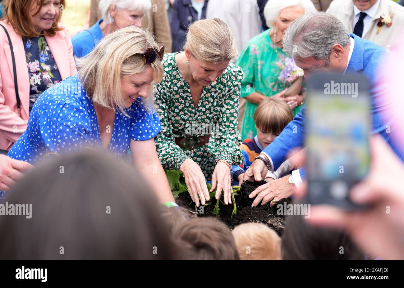 The Duchess of Edinburgh (centre) attends the Royal Windsor Flower Show ...
