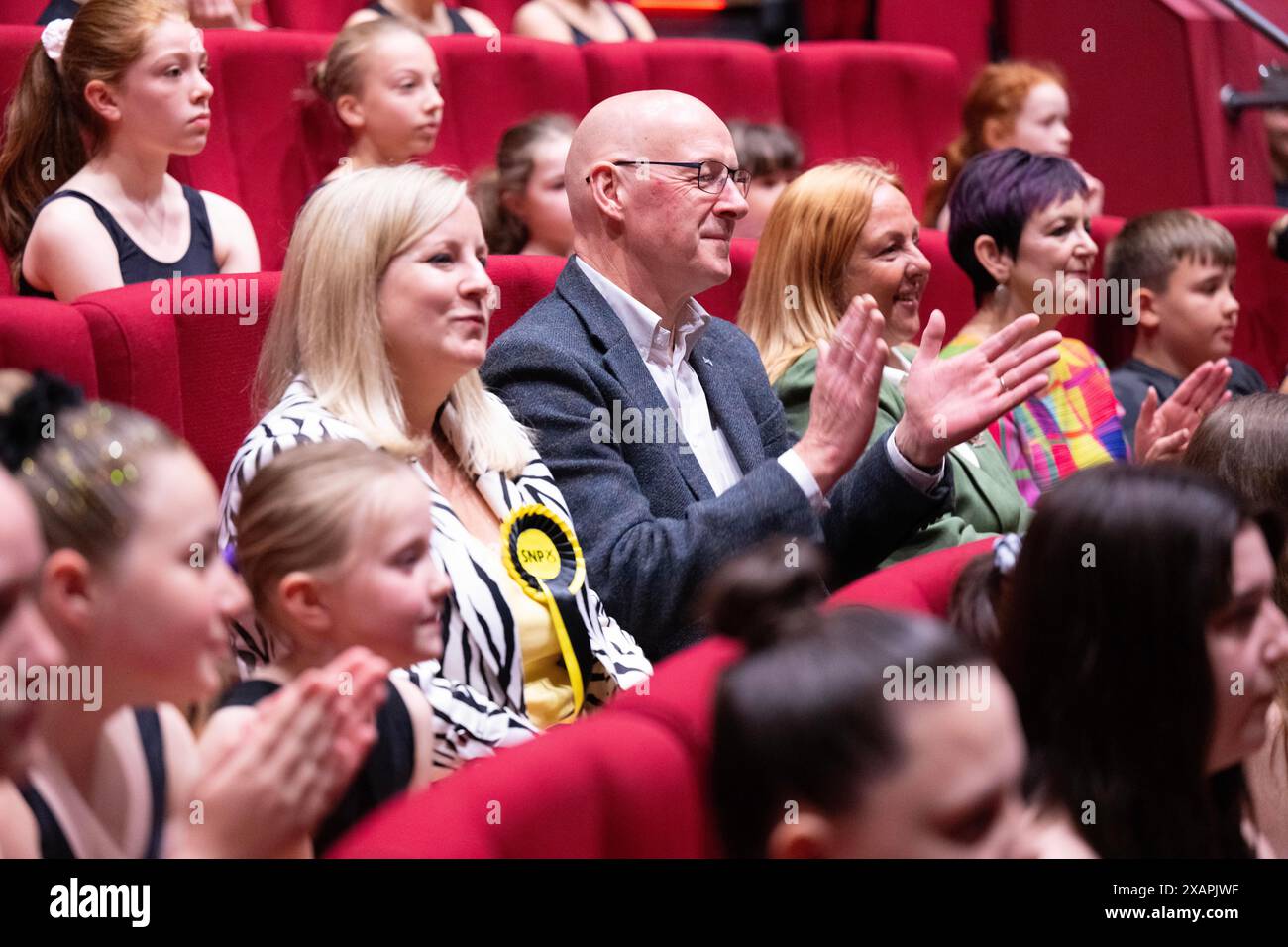 First Minister John Swinney with parliamentary candidate Hannah Bardell ...