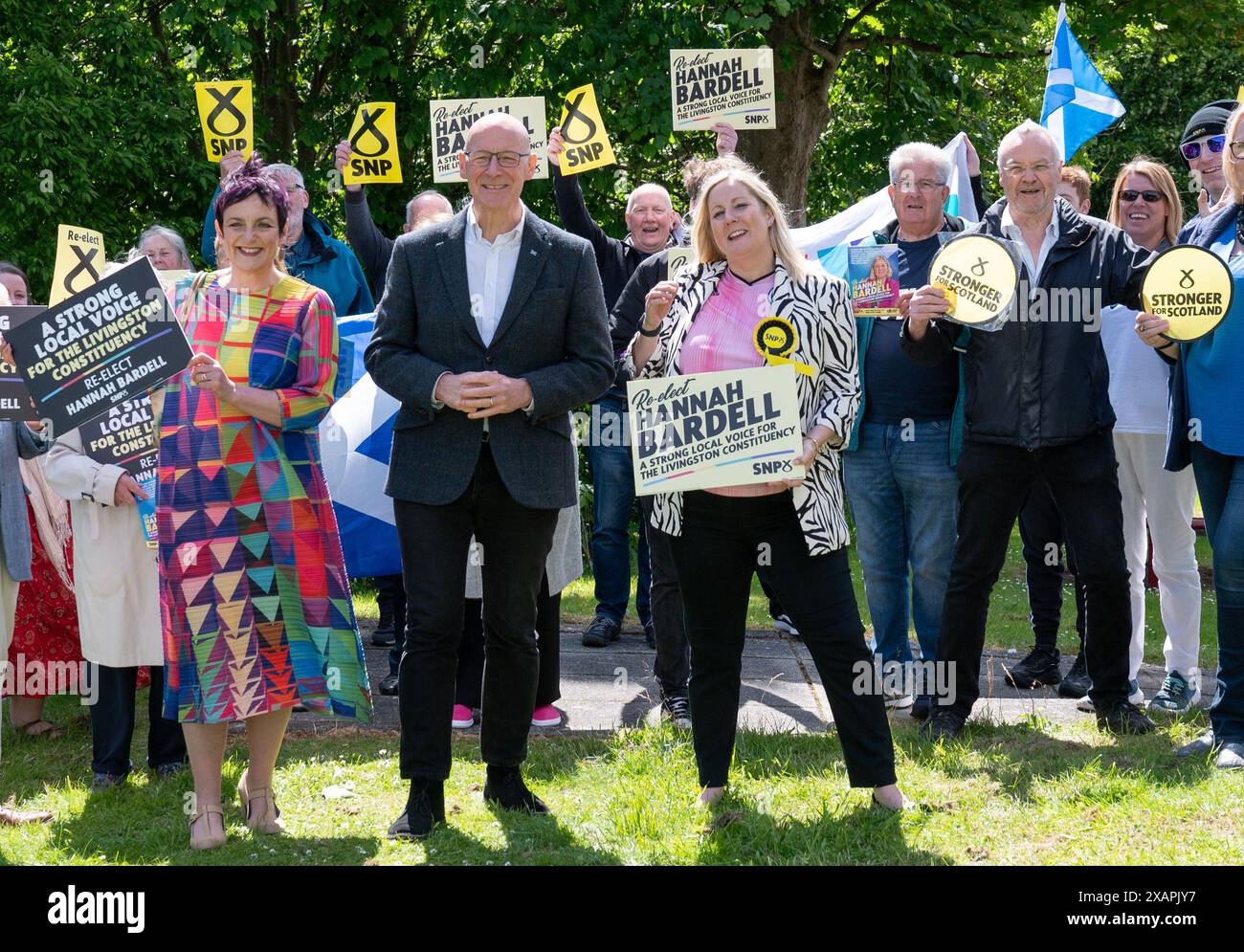 First Minister John Swinney with parliamentary candidate Hannah Bardell ...
