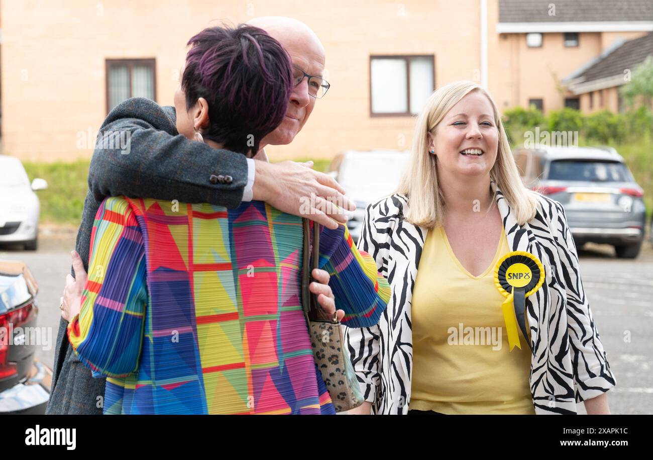 First Minister John Swinney with parliamentary candidate Hannah Bardell ...