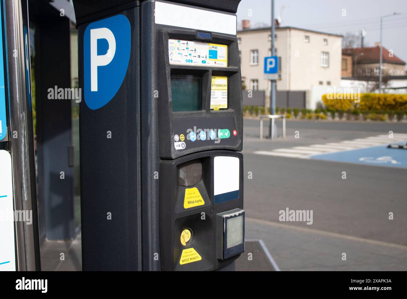 Parking machine on a city street. Car parking payment system Stock ...