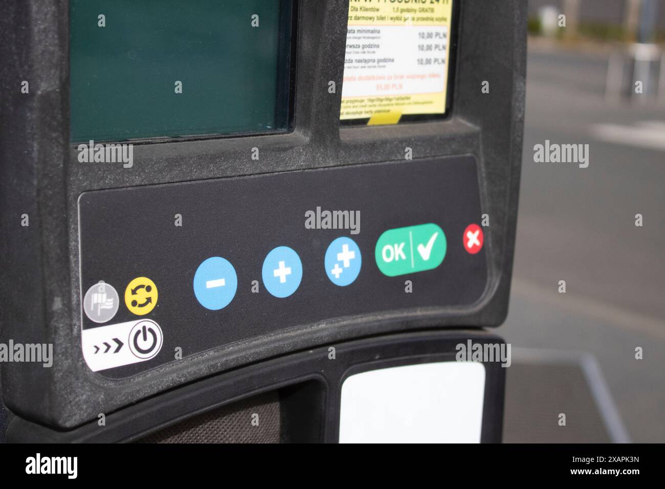 Parking machine on a city street. Car parking payment system Stock ...