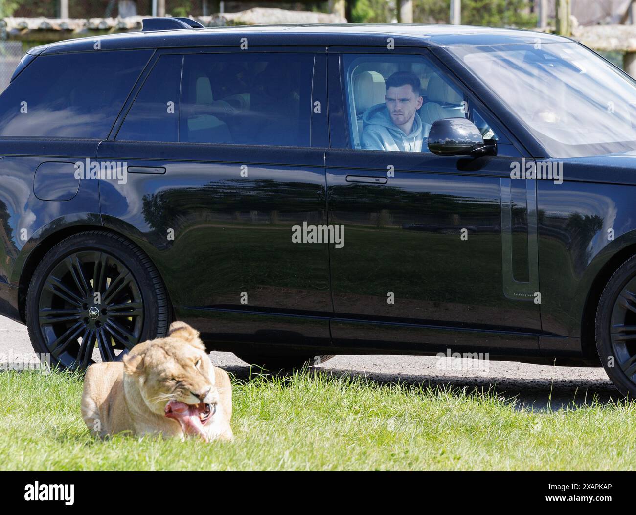 Scotland captain Andy Robertson during a visit to the Blair Drummond ...