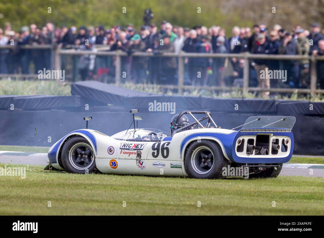 John Spiers in his 1965 McLaren-Chevrolet M1B takes a spin during the ...