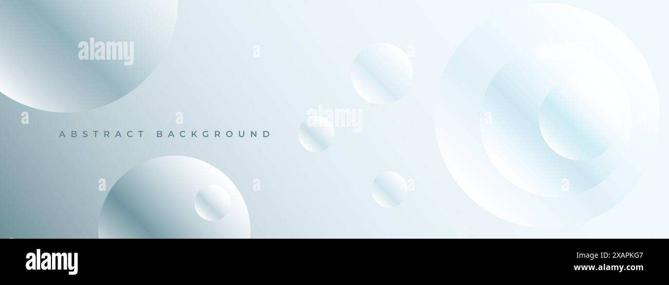 Light blue modern abstract wide banner with circles shapes. Abstract ...