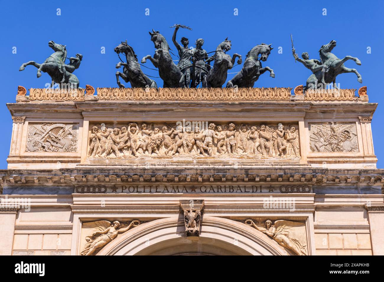 The Quadriga of the Theatre Politeama Garibaldi in Palermo, Sicily ...