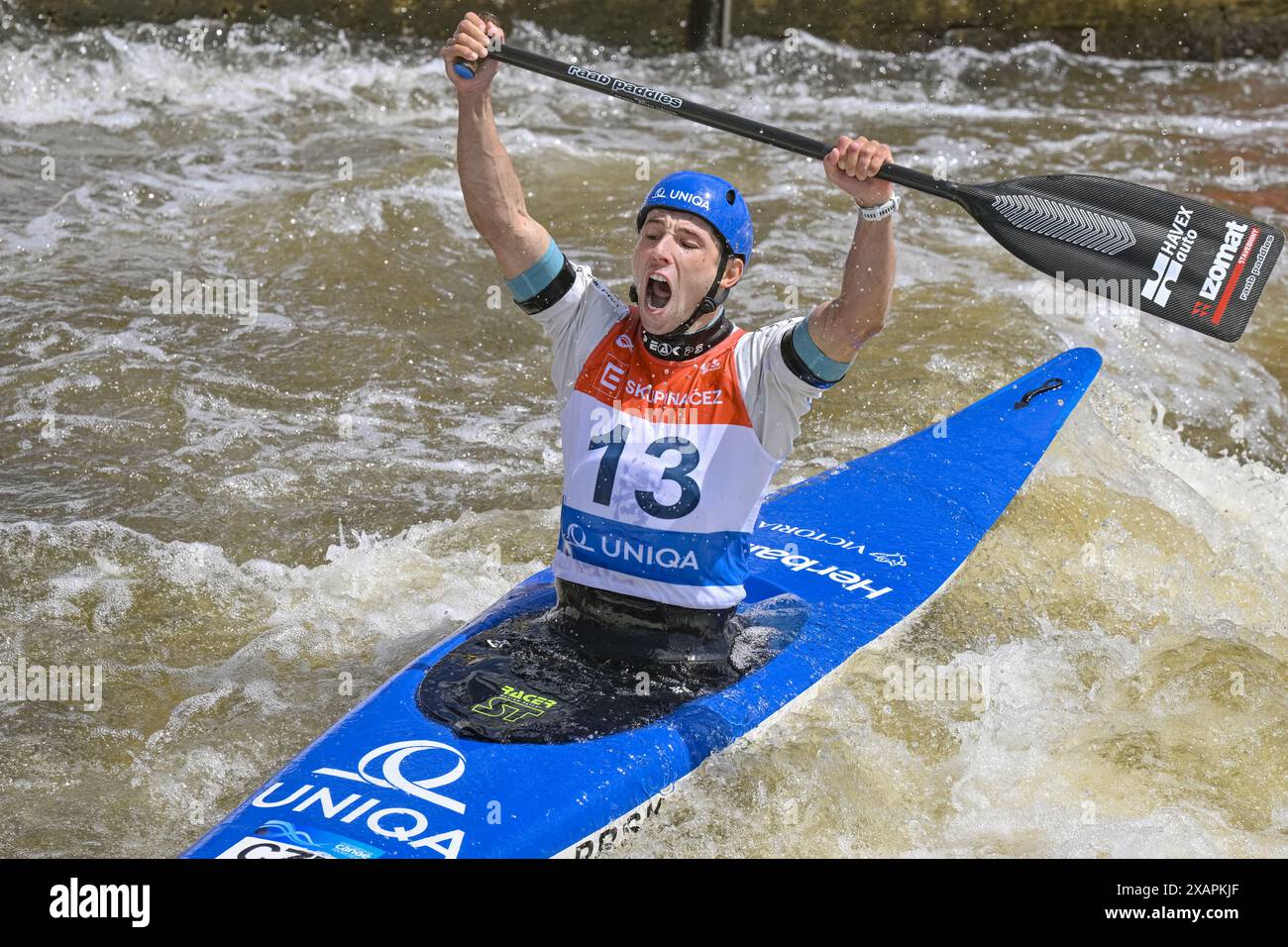 Prague, Czech Republic. 08th June, 2024. Czech Jiri Prskavec celebrates ...