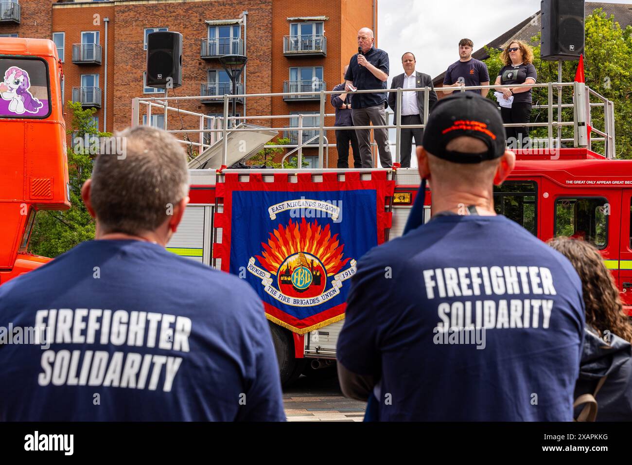 Derby, UK. 08th June, 2024. Derby Silk Mill Lockout Festival. Fire ...