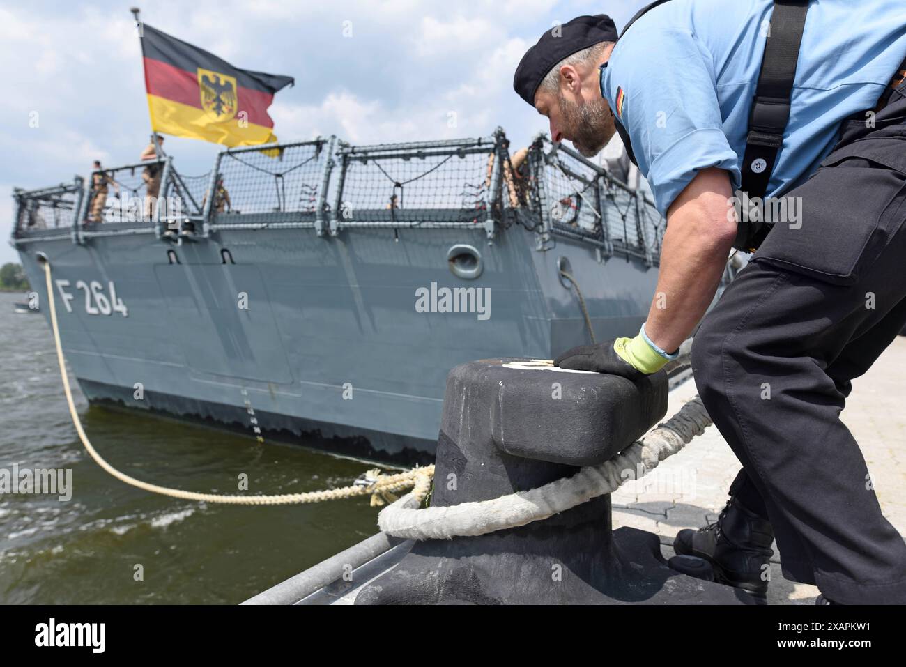 08 June 2024, Mecklenburg-Western Pomerania, Rostock: The corvette ...