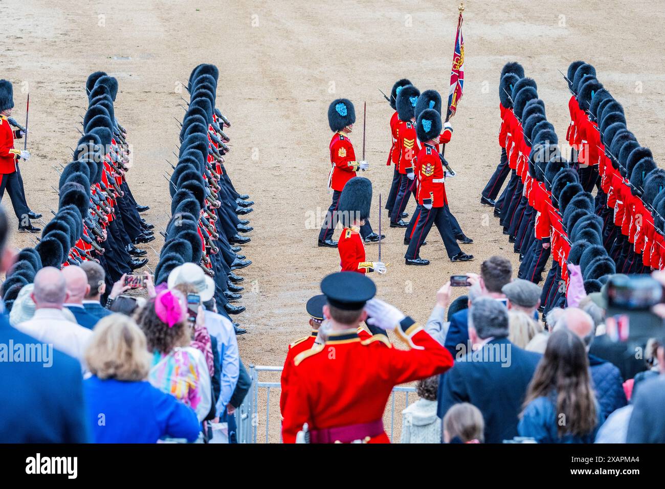 London, UK. 8th June, 2024. Saluting the colours from the stand as they ...