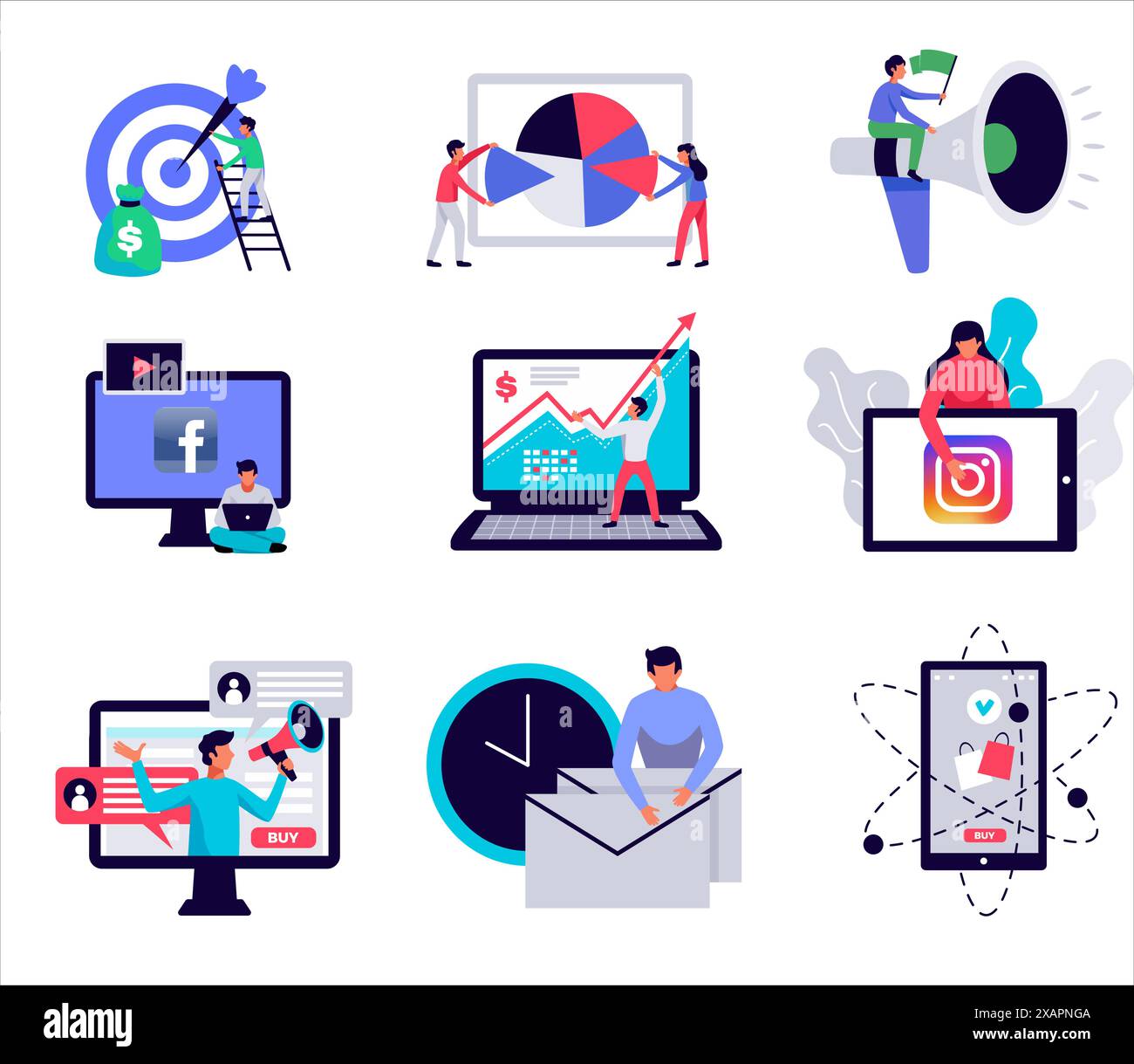 Social Media Marketing Vector illustrations Stock Vector Image & Art ...