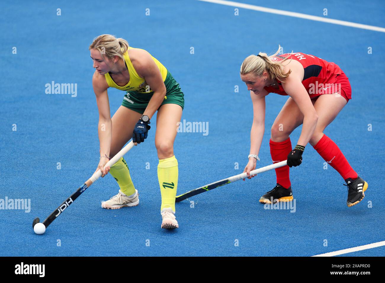Great Britain's Sophie Hamilton battles for the ball against Australia ...