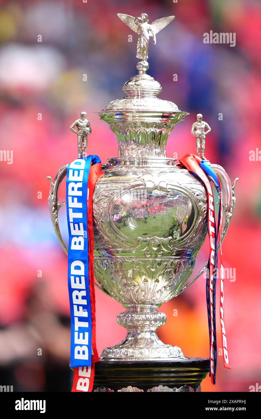A general view of the trophy ahead of the Betfred Challenge Cup final ...