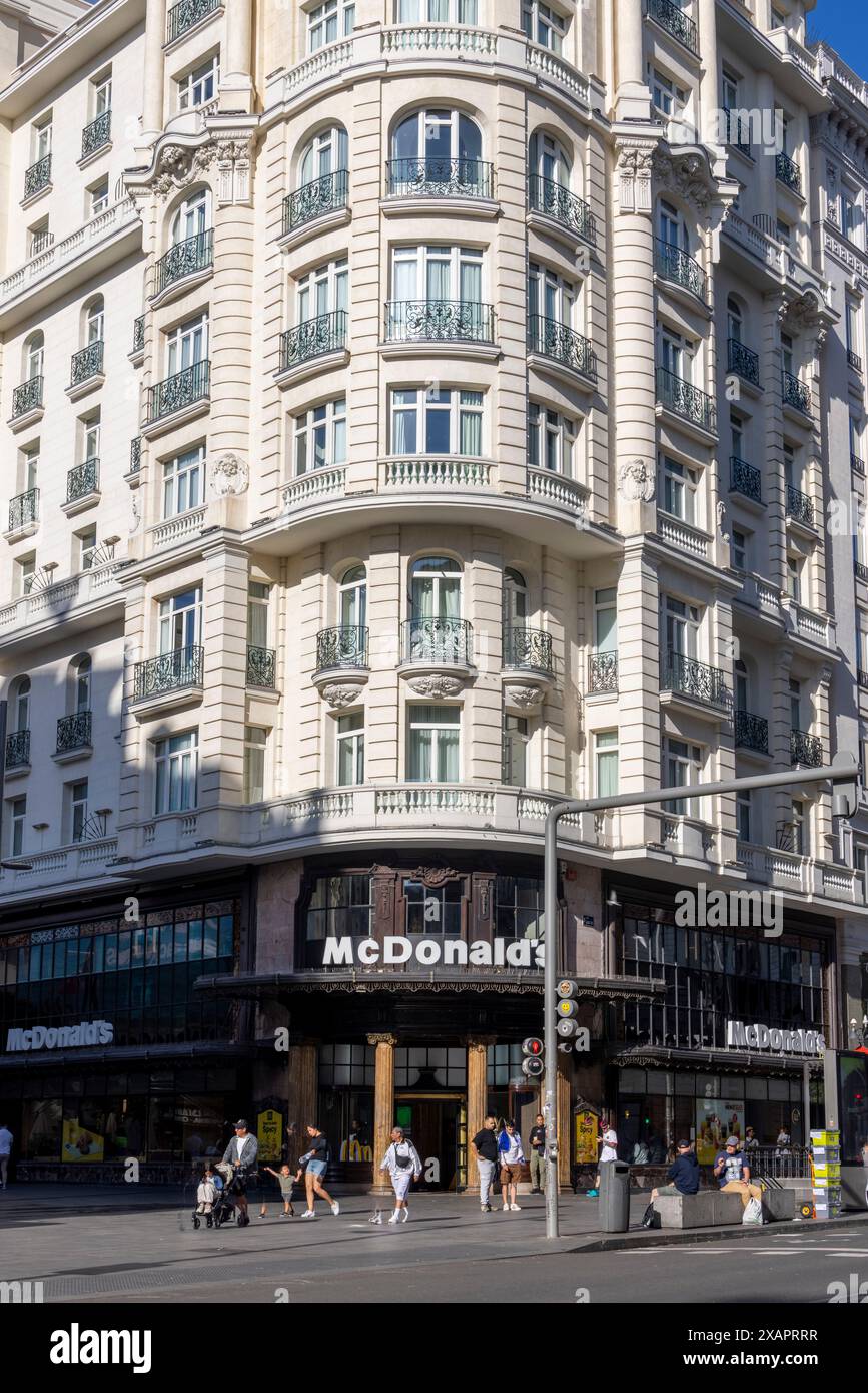 facade of Macdonalds and Hotel Montera Madrid, Curio Collection by ...