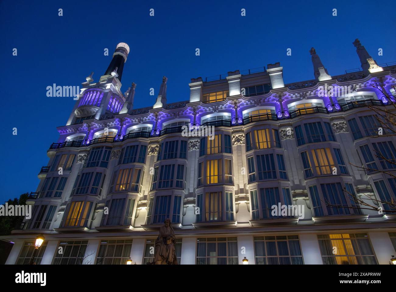 exterior facade, hotel ME Madrid Reina Victoria, built 1923, Plaza de ...
