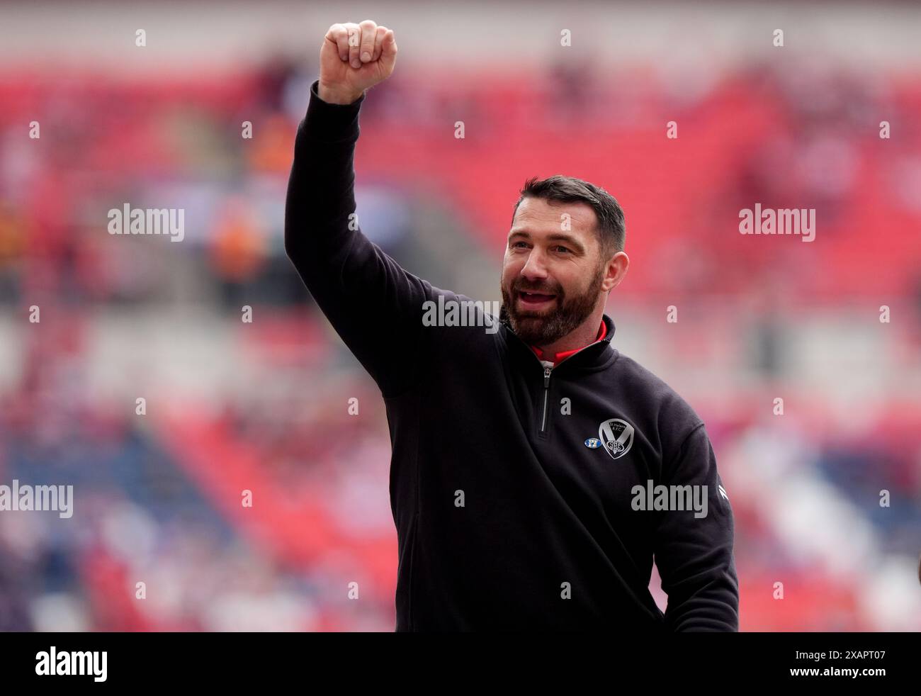 St Helens head coach Matty Smith celebrates after the Betfred Women's ...
