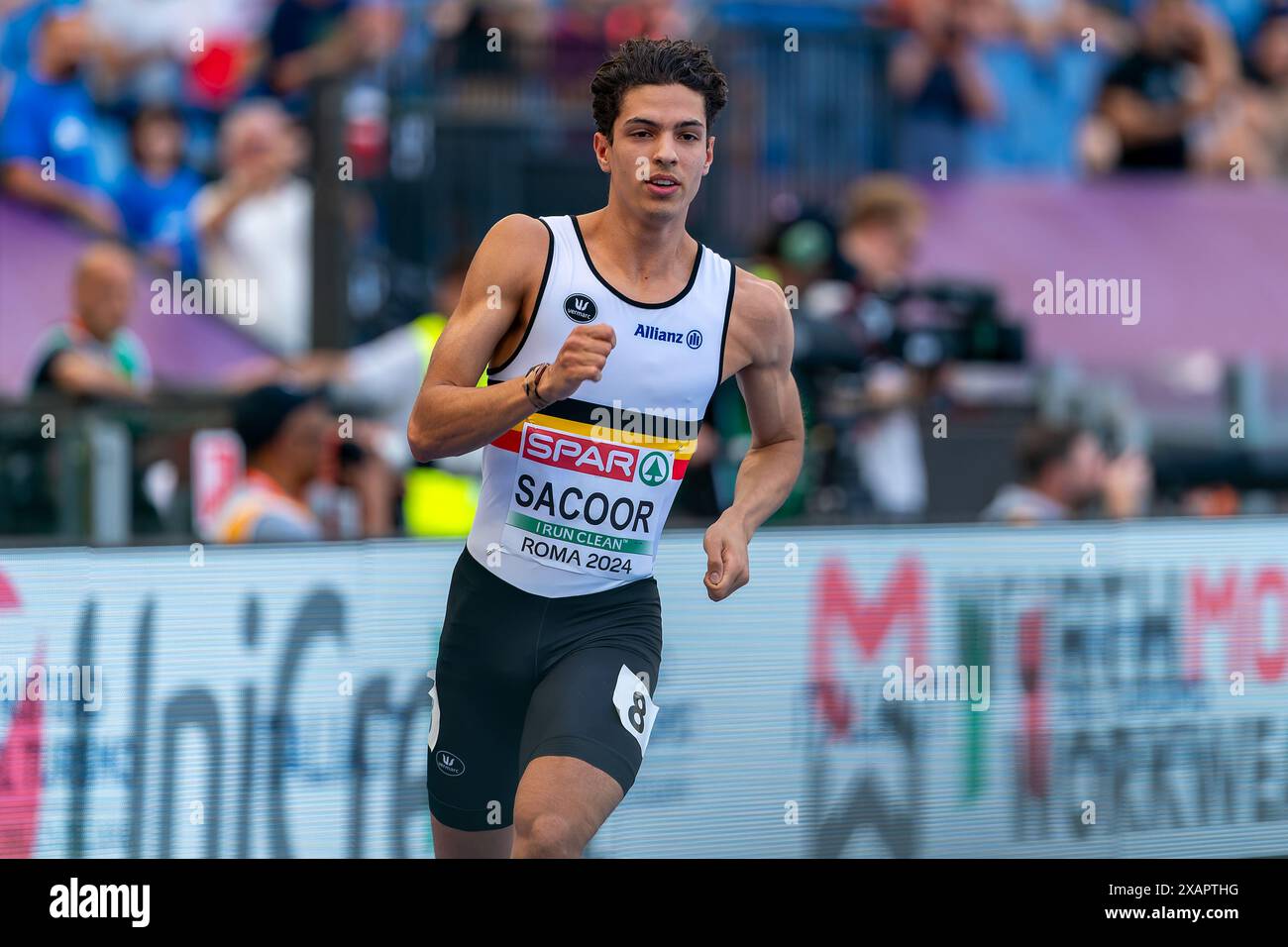 ROME, ITALY - JUNE 8: Jonathan Sacoor of Belgium competing in the 400m ...