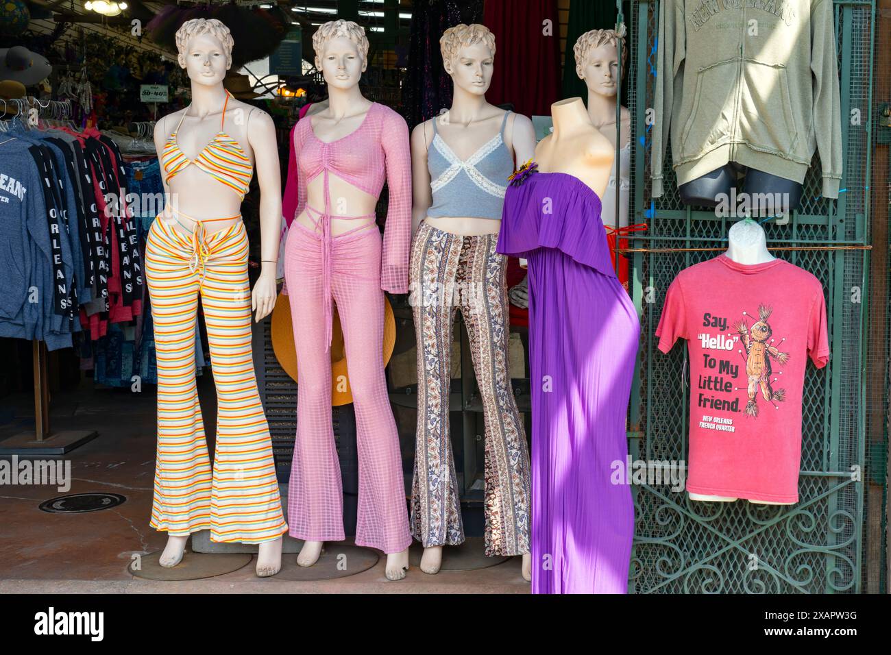 Plastic women mannequins at French Market in New Orleans French Quarter ...