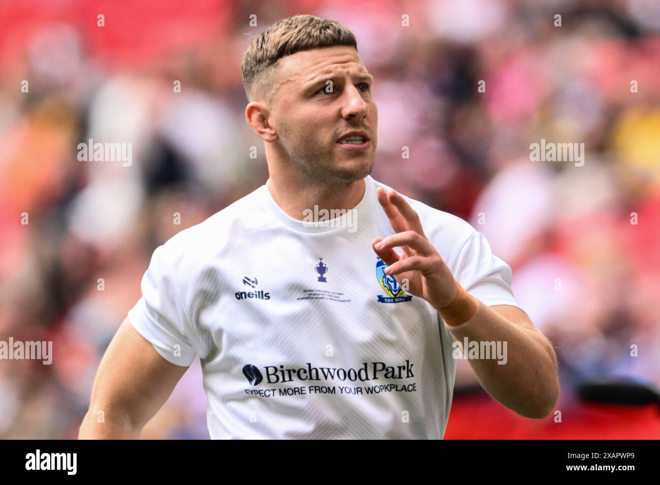 London, UK. 08th June, 2024. George Williams of Warrington Wolves ...