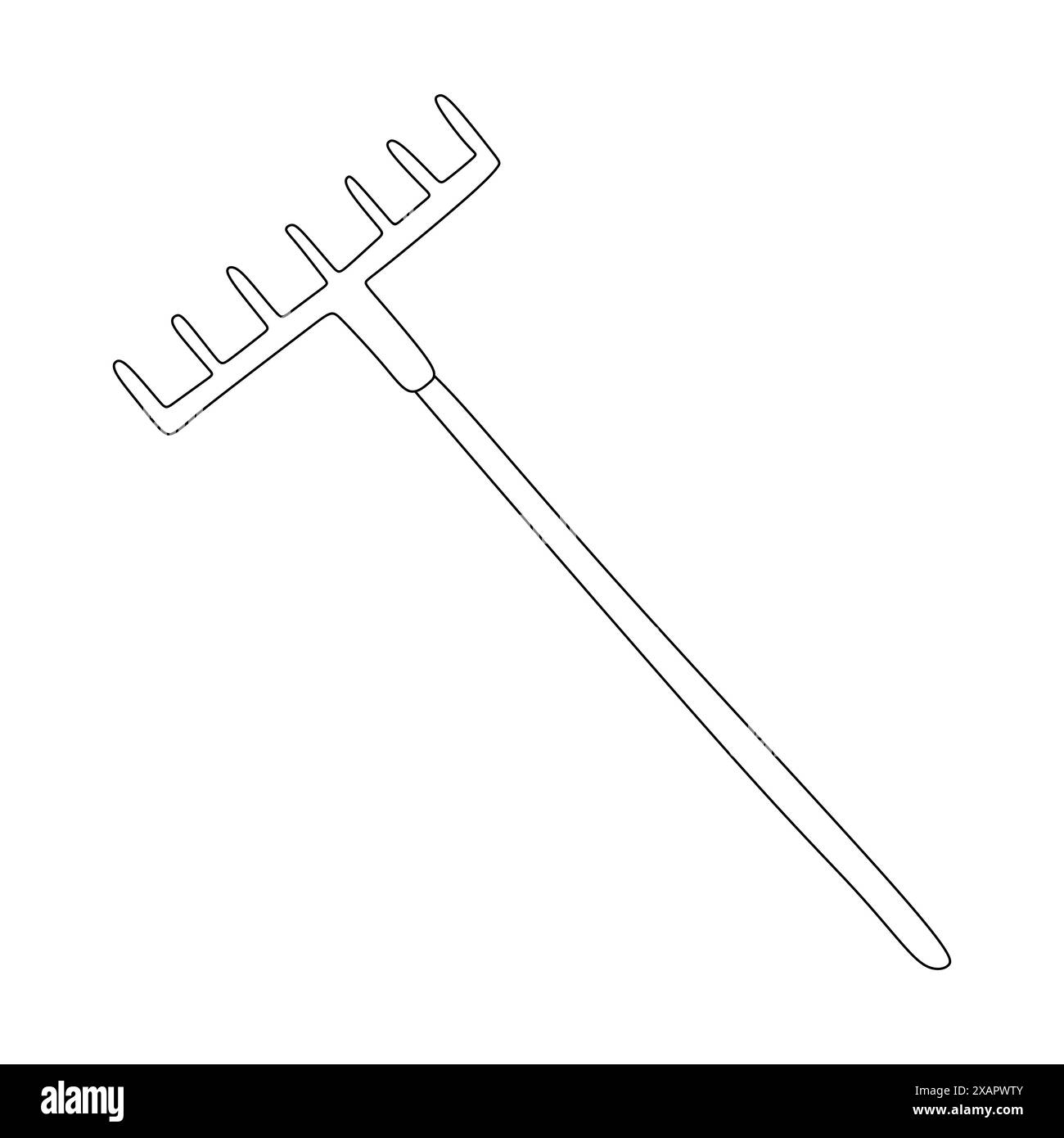 Rake icon. Black Outline Linear Sketch Drawing. Vector Outline Graphic ...