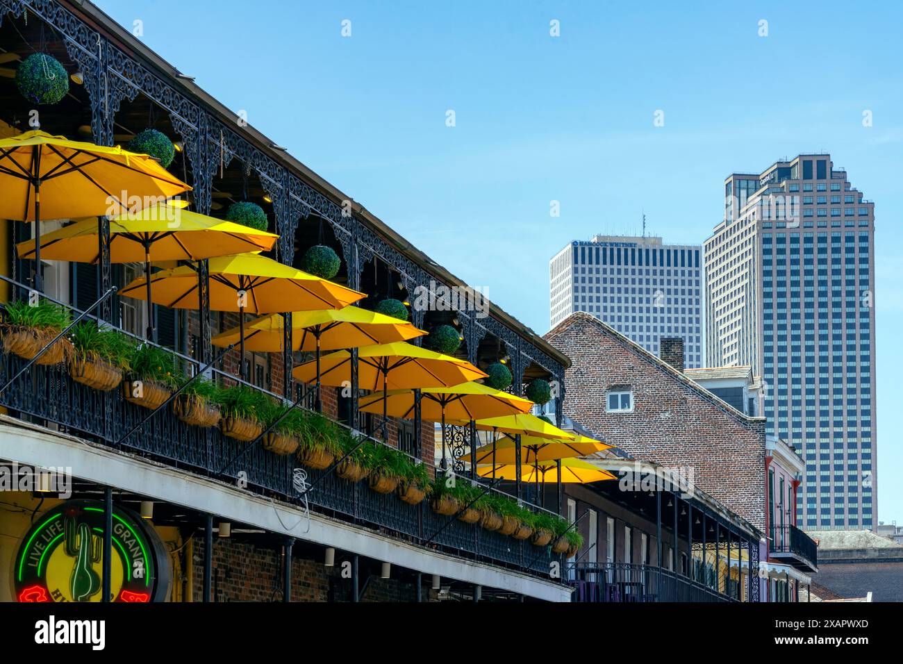 French Quarter, New Orleans, Louisiana State, USA. New Orleans townhouses (older buildings ...