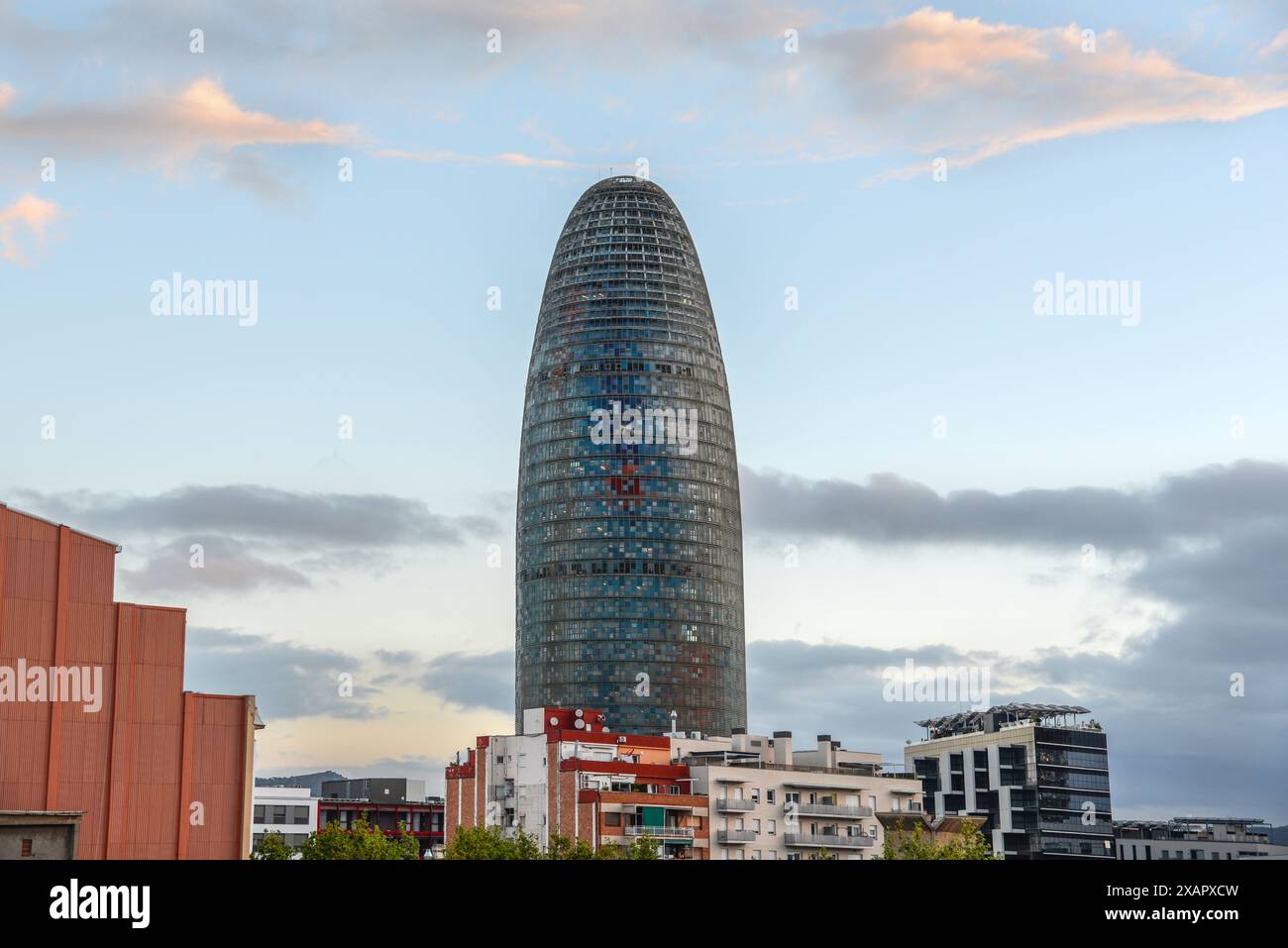 Torre Agbar a 38-story skyscraper is located in the Clot neighbourhood ...