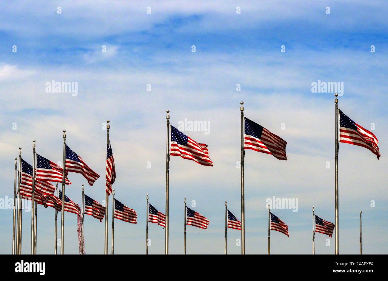 Row of the national flag of the United States of America, the Stars and ...
