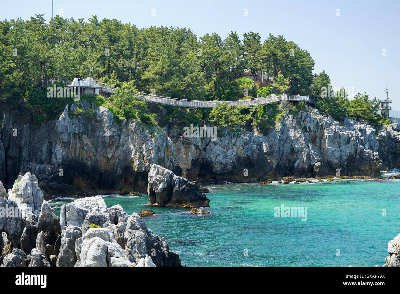 Donghae City, South Korea - May 18th, 2024: The Chuam Suspension Bridge ...