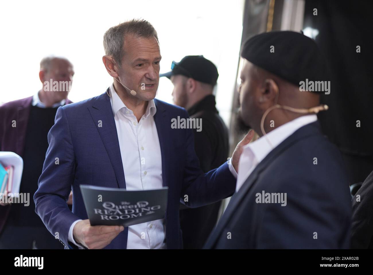 Alexander Armstrong (left) and Ben Okri at the Queen's Reading Room ...