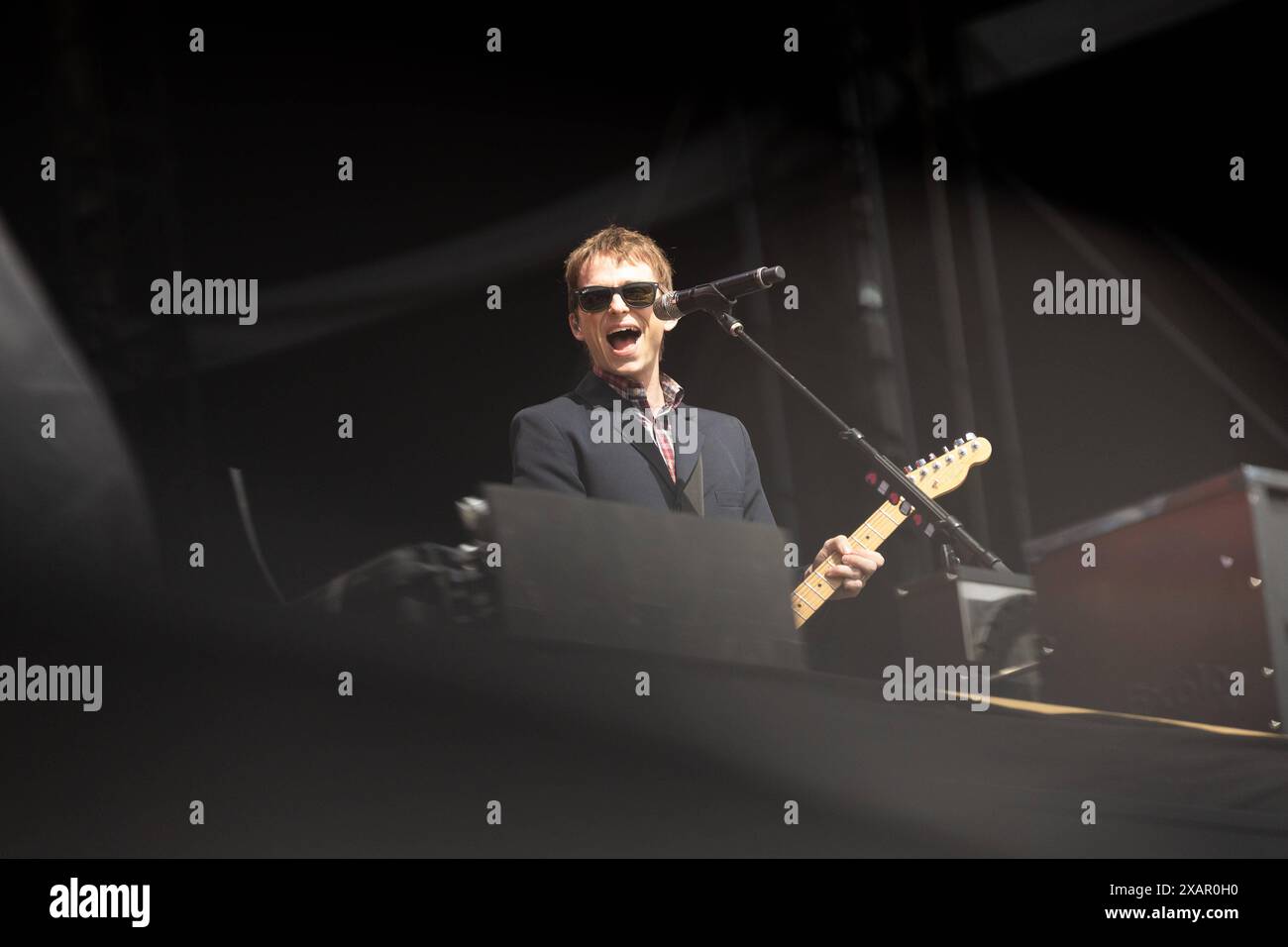 Kevin Bivona Gitarre während des Auftritts der amerikanische Ska-Punk ...