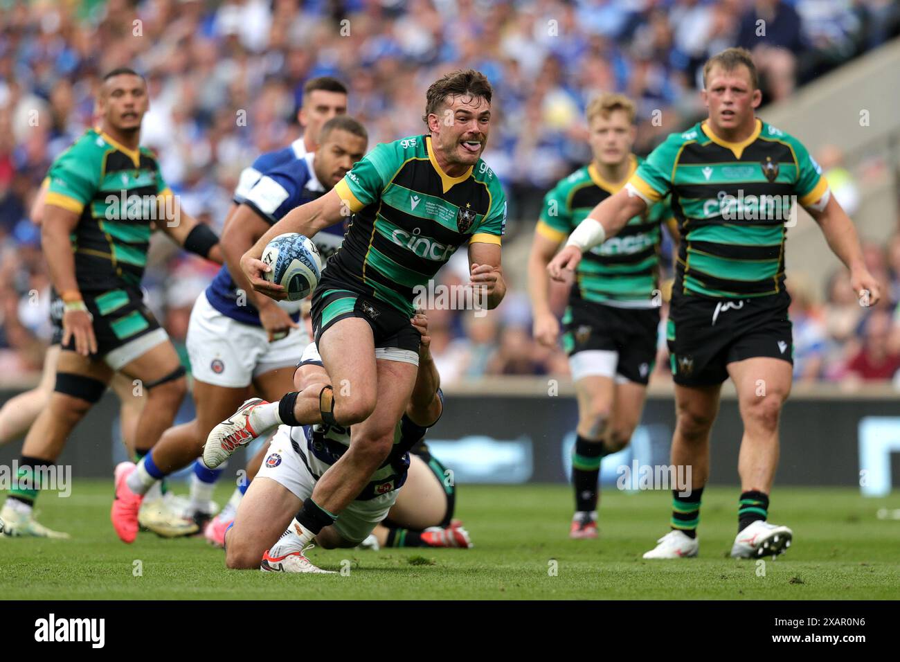 London, England. Saturday June 8, 2024. Northampton Saints' George ...