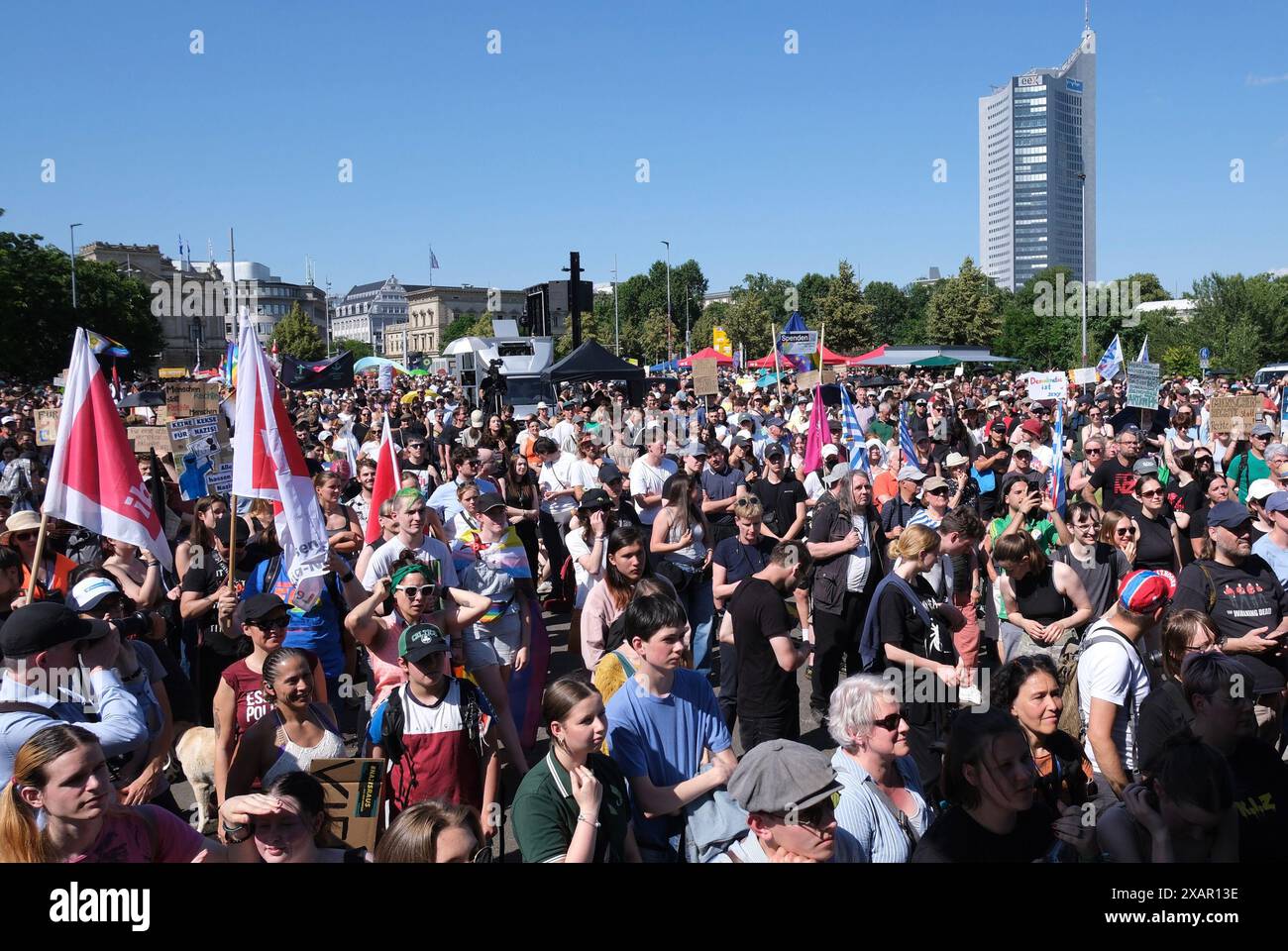 Leipzig, Germany. 08th June, 2024. Participants in the "Hand in Hand ...