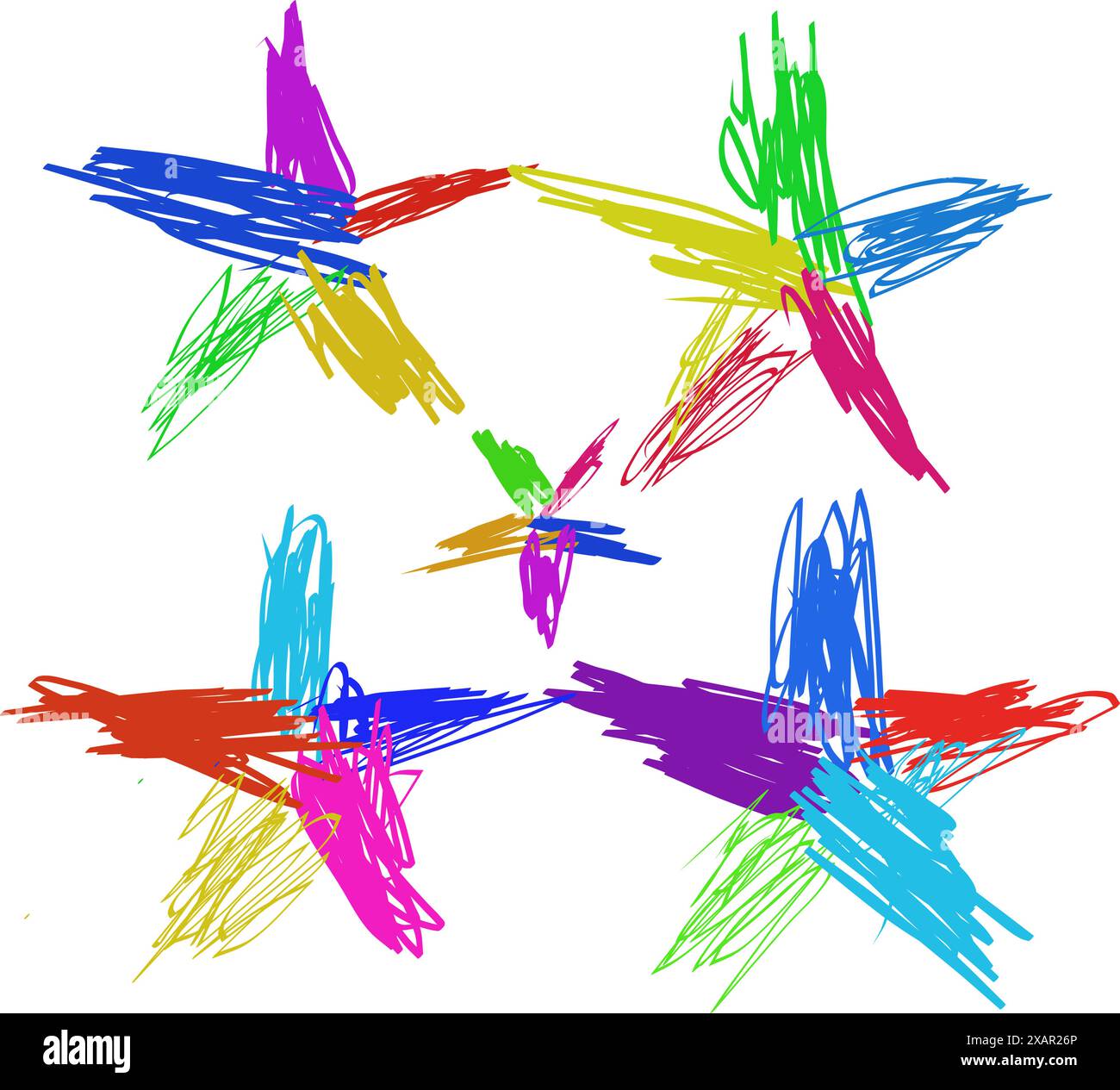 Colorful stars, Hand drawn. Vector illustration Stock Vector Image ...