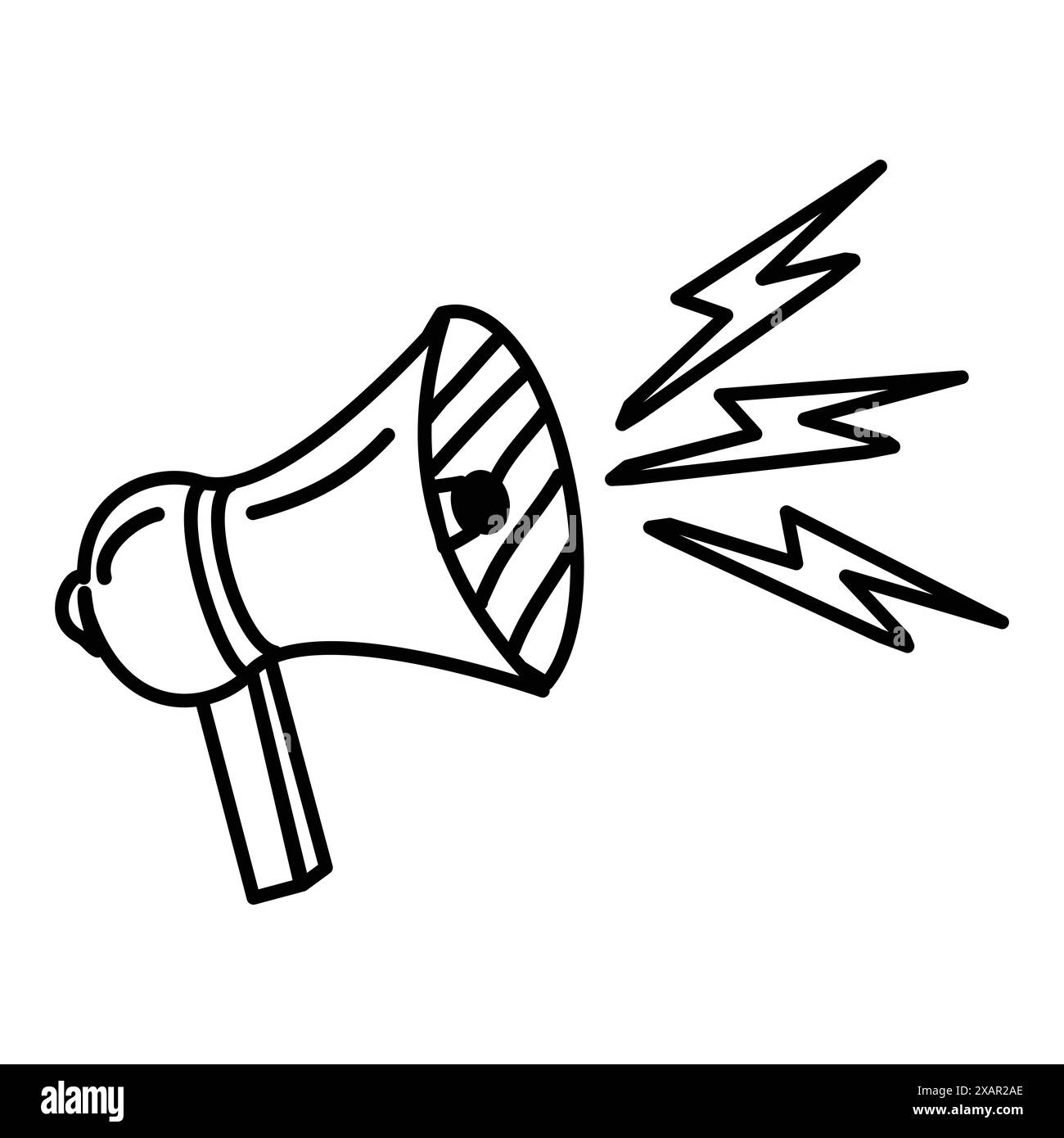 Megaphone illustration doodle Black and White Stock Photos & Images - Alamy