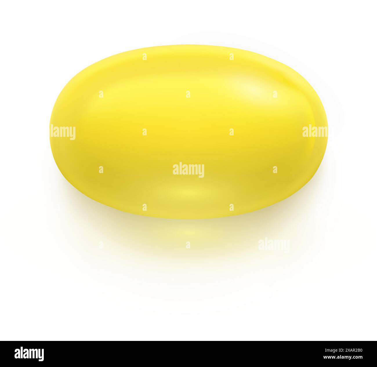 Yellow capsule of drug, vitamin or fish oil macro vector illustration ...